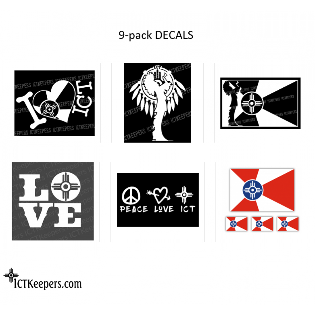 9-pack Wichita ICT Decal-Decal 9-pack Wichita ICT-$15.00-Decals-NEW ...