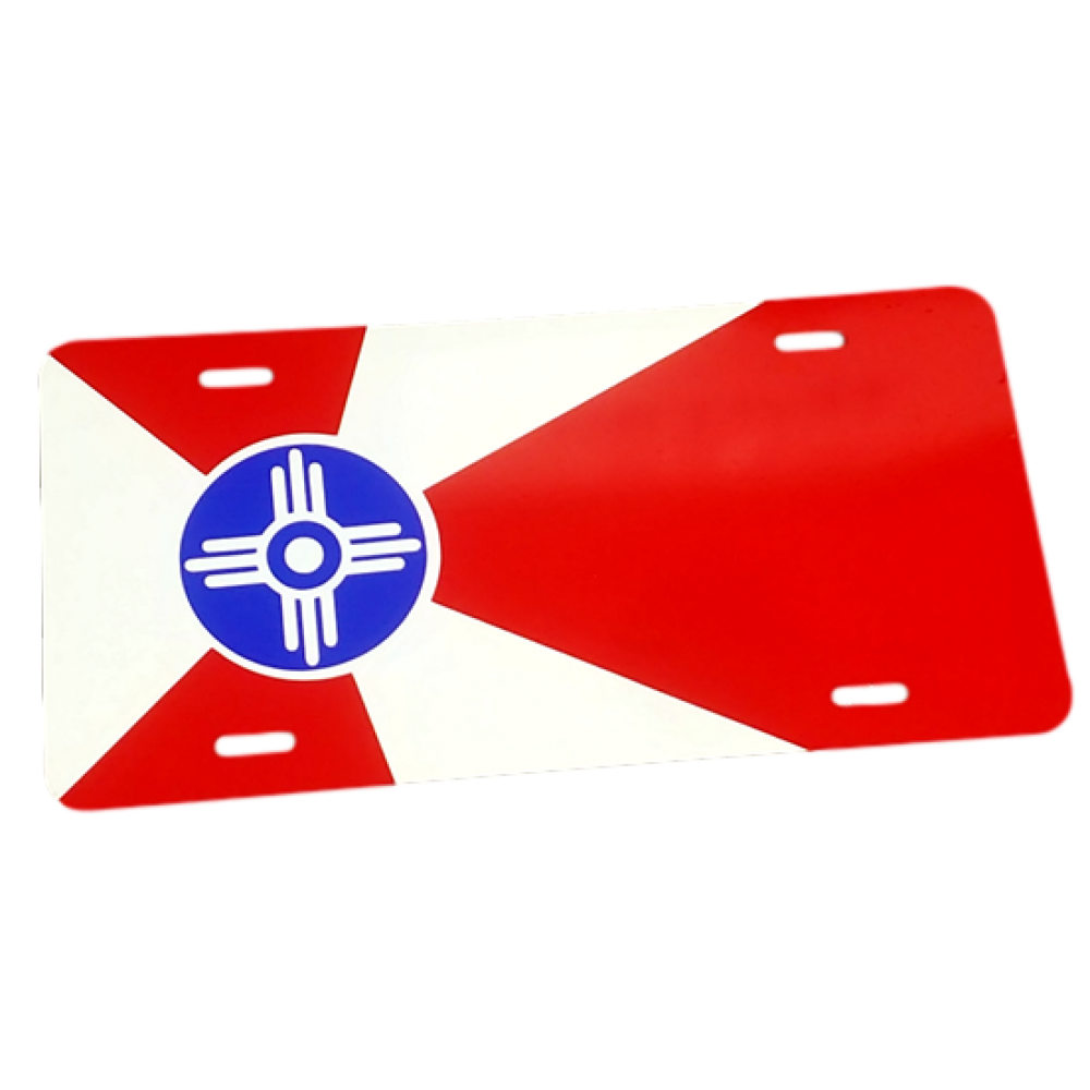 Wichita flag license plate - Front Courtesy Tag